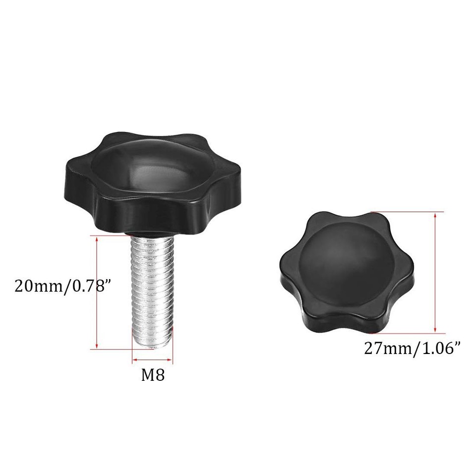 M8 X 20mm Thread Clamping Knob Thumb Screw Star Hand Knob Tightening Screw Knob | eBay
