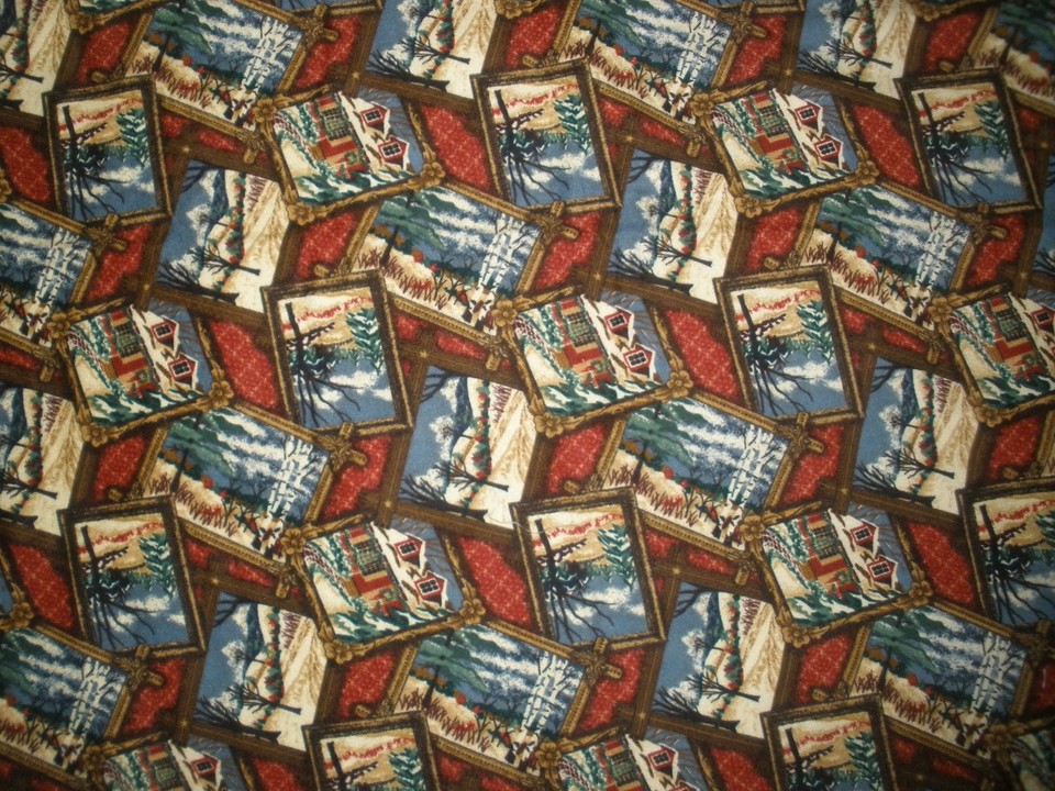 #397 Evergreen Inn Scenes Flannel By Thimbleberry 1.5 yd x 44" Winter ...