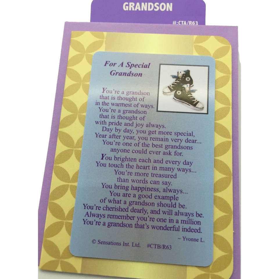 For A Special Grandson Sentimental Keepsake Wallet / Purse Card ...