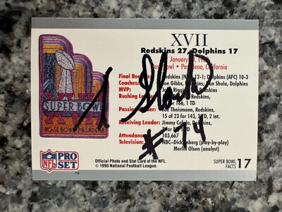 George Starke Signed WASHINGTON REDSKINS Card Super Bowl XVII | eBay