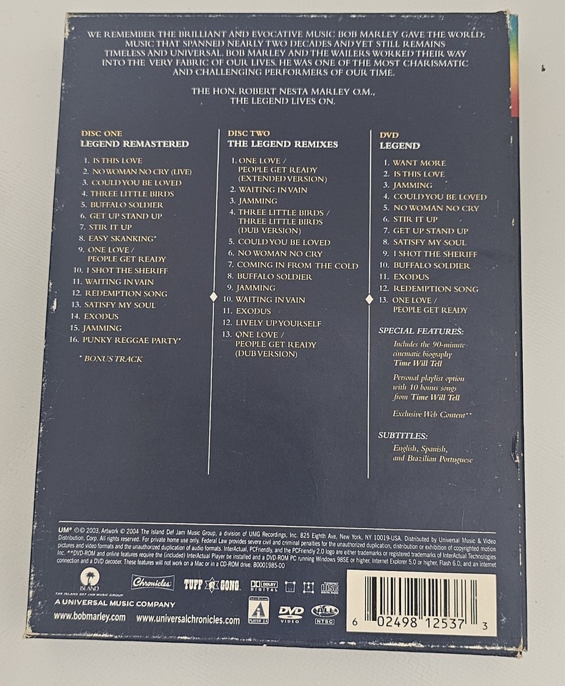 Legend by Bob Marley Bob Marley & the Wailers (CDs And DVD ...