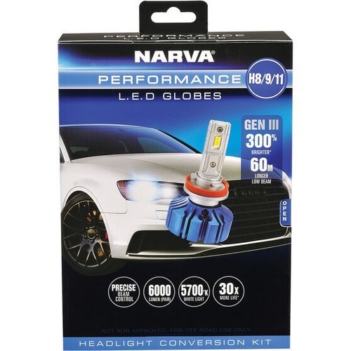Narva GEN III LED Headlight Kit - H8/9/11 - 12/24v | eBay