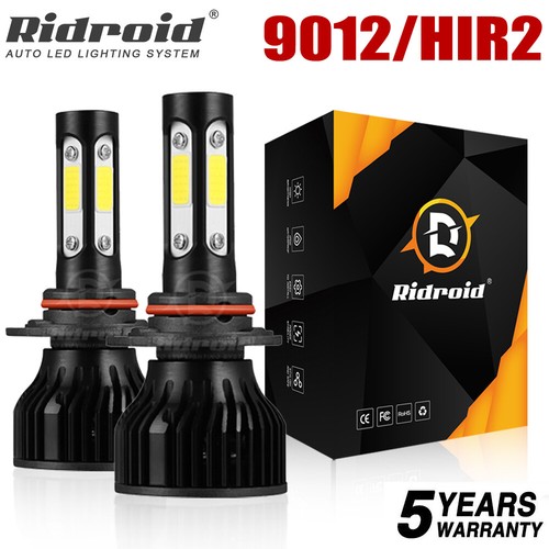 4-sides 9012 LED Headlight Bulbs Kit Hi Low Beam 6500K Super Bright ...