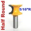 1-pc 1/2" Shanks 5/16" Radius Half Round Bullnose Router Bit sct-888 ...