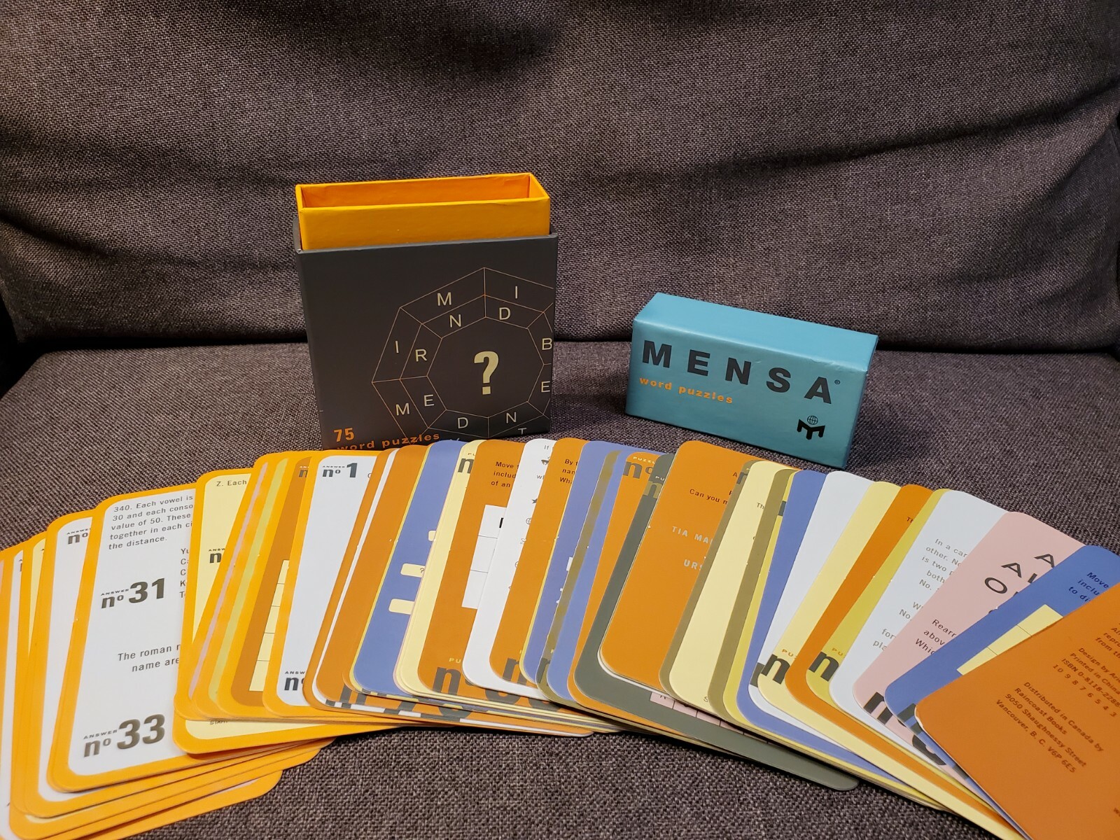 Mensa Word Puzzles by Chronicle Books Staff (1999, Cards,Flash Cards ...