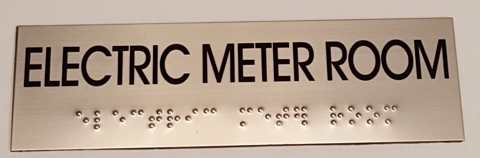 ELECTRIC METER ROOM SIGN - BRAILLE- STAINLESS STEEL 3 X 9.75 -REF24 ...