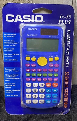 Casio FX-55 Plus Solar Fraction Elementary Math Calculator 79767900854 ...