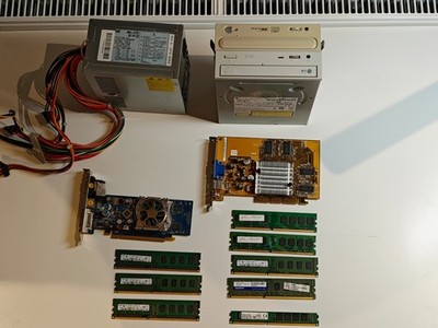 Old PC Computer Parts BUNDLE Joblot - PSU + RAM + GPU Motherboard ...
