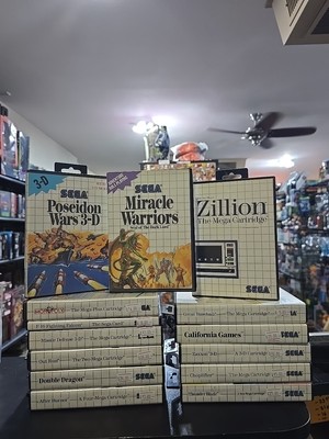 Sega Master System Game Lot ZILLION POSEIDON WARS MIRACLE WARRIORS OUT ...