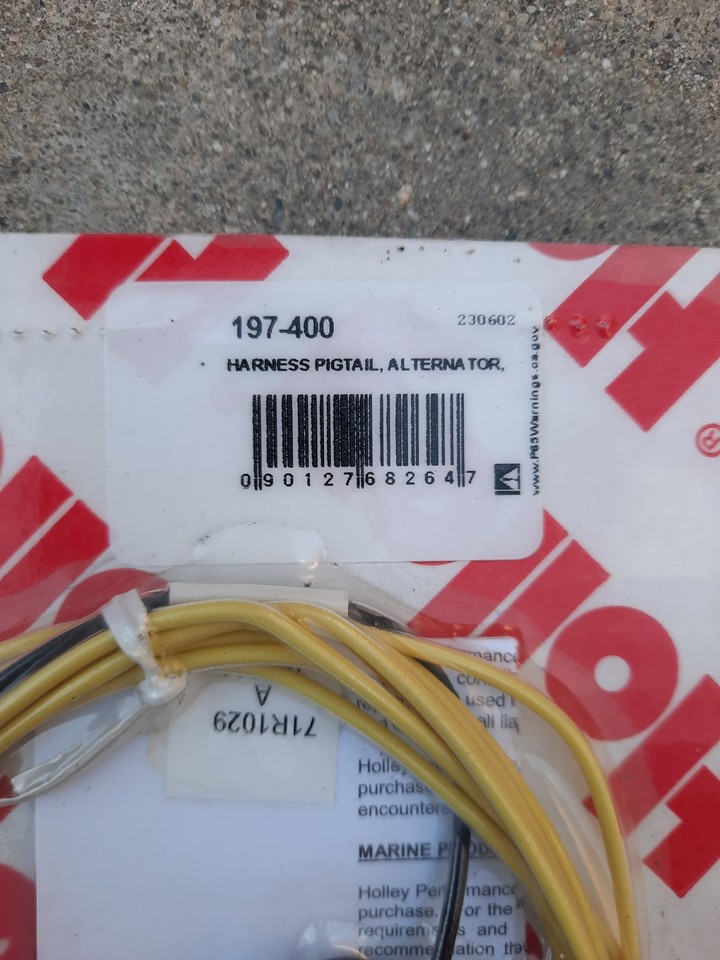 Holley Performance 197-400 Harness Pigtail Alternator New | eBay