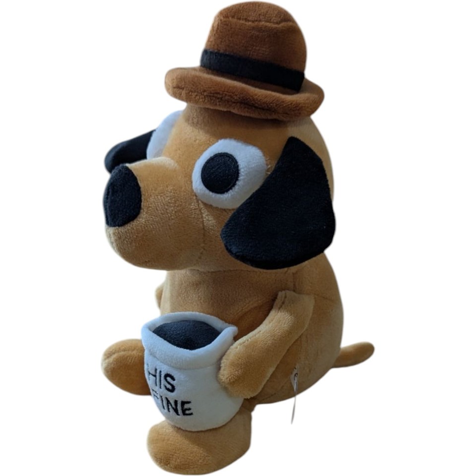 This Is Fine Fire Dog Question Hound Plush Stuffed Animal Stock Market ...