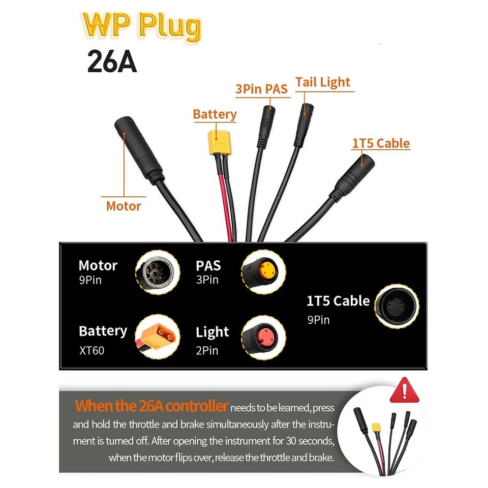 Ebike 24V-48V 17A 26A 30A 3-Mode Sine Wave Controller Colour LCD ...
