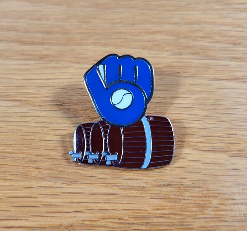 Milwaukee Brewers Lapel Pin Blue Brown Beer Tap Keg Logo MLB Baseball ...