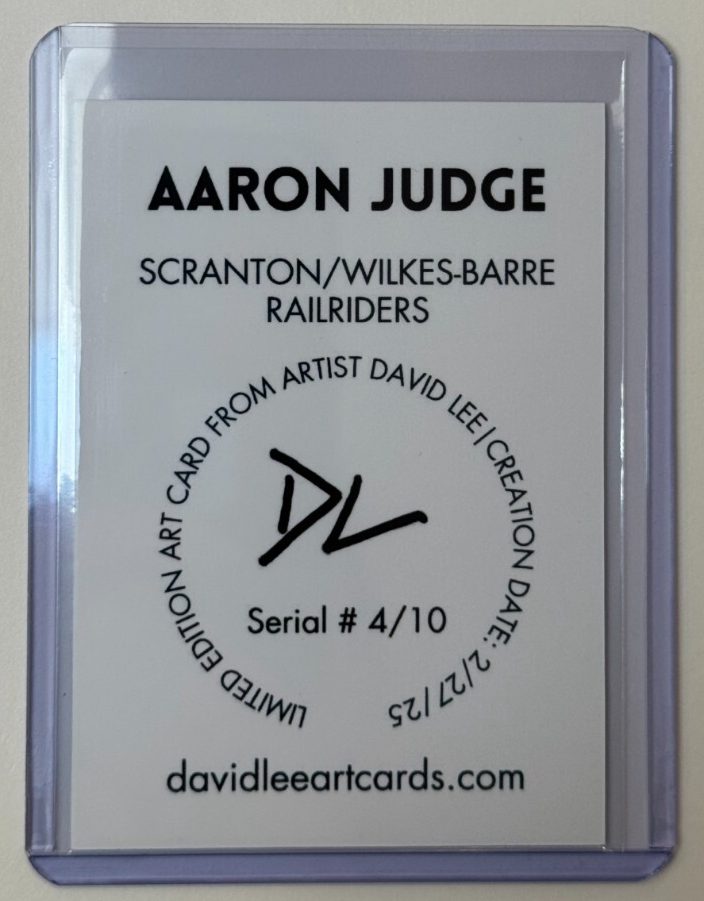 Aaron Judge Limited Artist Signed "Scranton/Wilkes-Barre Railriders ...