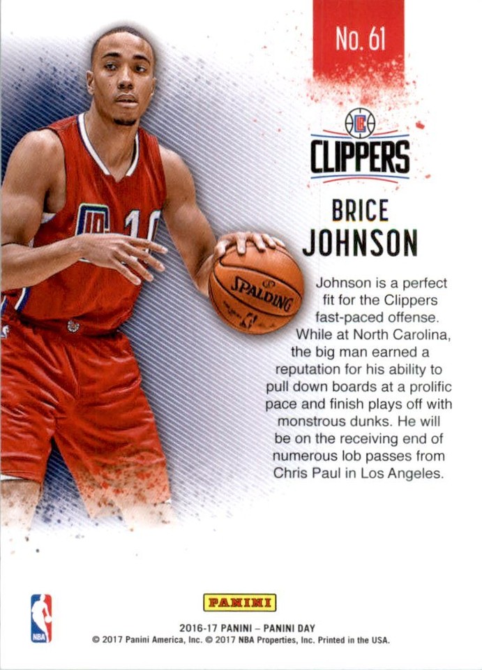 2016-17 Panini Day NBA #61 Brice Johnson /699 | eBay