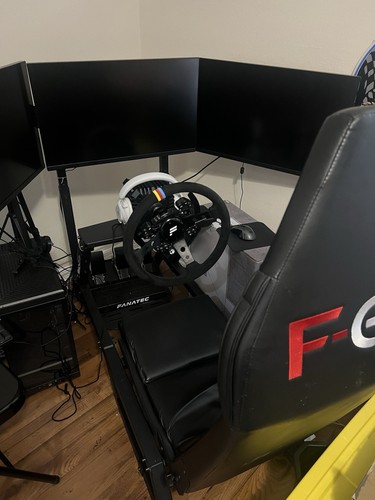 Next Level Racing Sim Rig, 27’ Gaming Monitors, Fanatec Wheels And ...