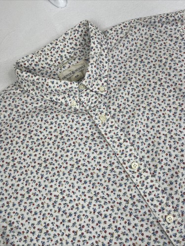 Denim Supply Ralph Lauren Shirt Mens XXL Red White Blue Roses Flower ...