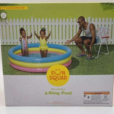 *NEW* Sun Squad Colorful 3-Ring Inflatable Pool | eBay