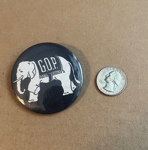 2.25" cello Republican Party Elephant GOP political campaign button pin ...