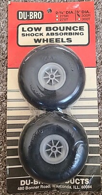 DU-BRO MODEL 300R 3" DIAMETER LOW BOUNCE SHOCK ABSORBING WHEELS PAIR ...