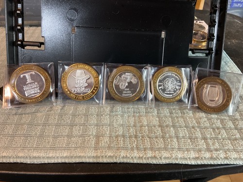 5 $10 TEN DOLLAR GAMING TOKEN .999 FINE SILVER HORSESHOE LAS VEGAS | eBay