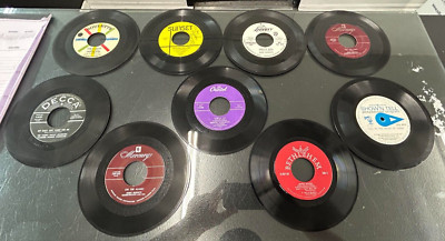 9 Pack of Unique, Real 45 (Mini) Vinyl Records- Perfect for Crafts ...