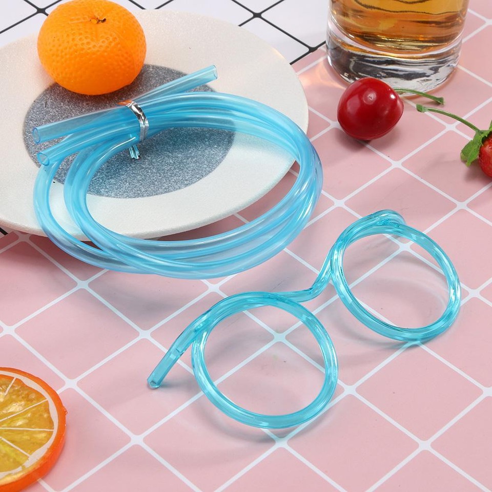 Fun Loop Drinking Straw Eye Glasses Novelty Eyeglasses Straw for Kids ...