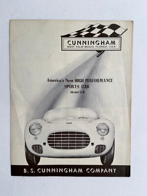 1951 CUNNINGHAM C2 SALES BROCHURE FOLDER & PRESS REPRINT IN EXCELLENT ...