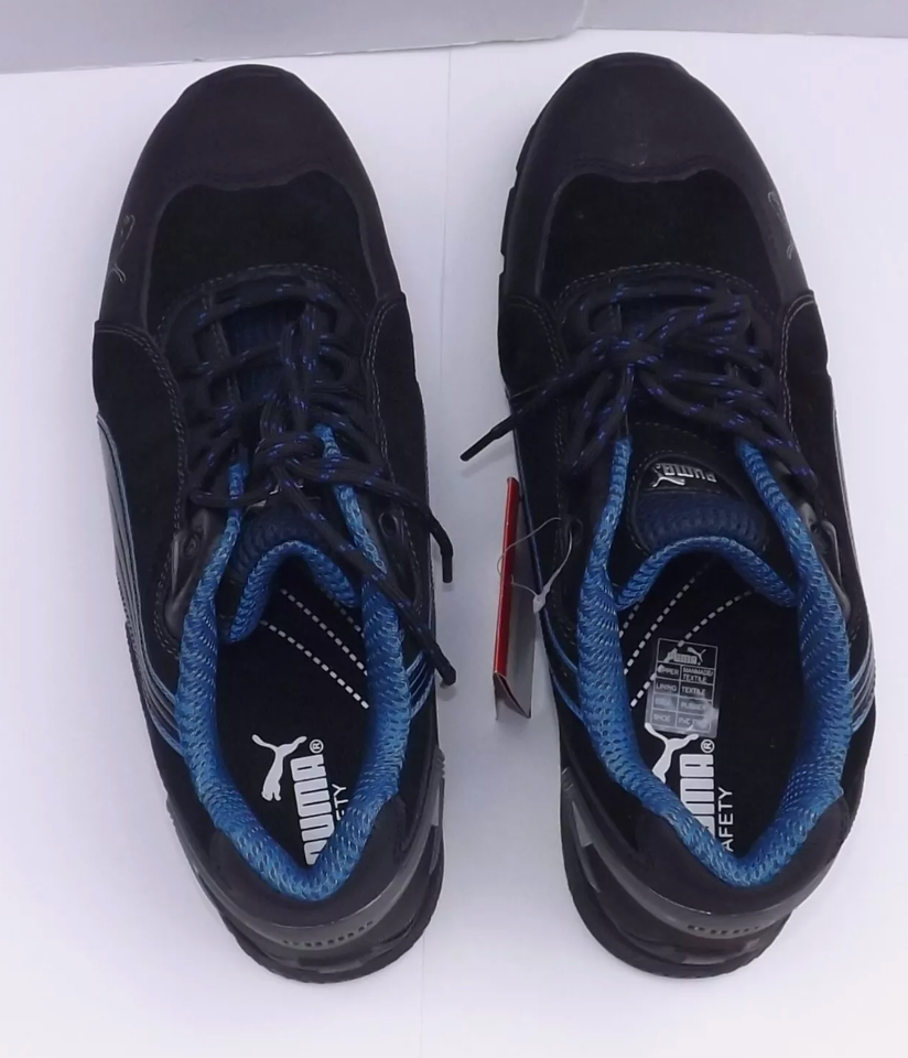 Men's Puma Safety US 13 Rio Low Work Shoe 642755 Black Leather Mesh ...