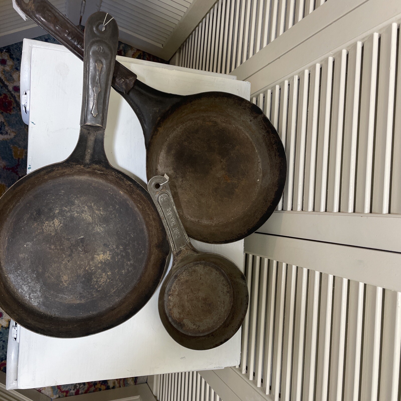 3 Antique Skillets National And Spider With Rare Handles | eBay