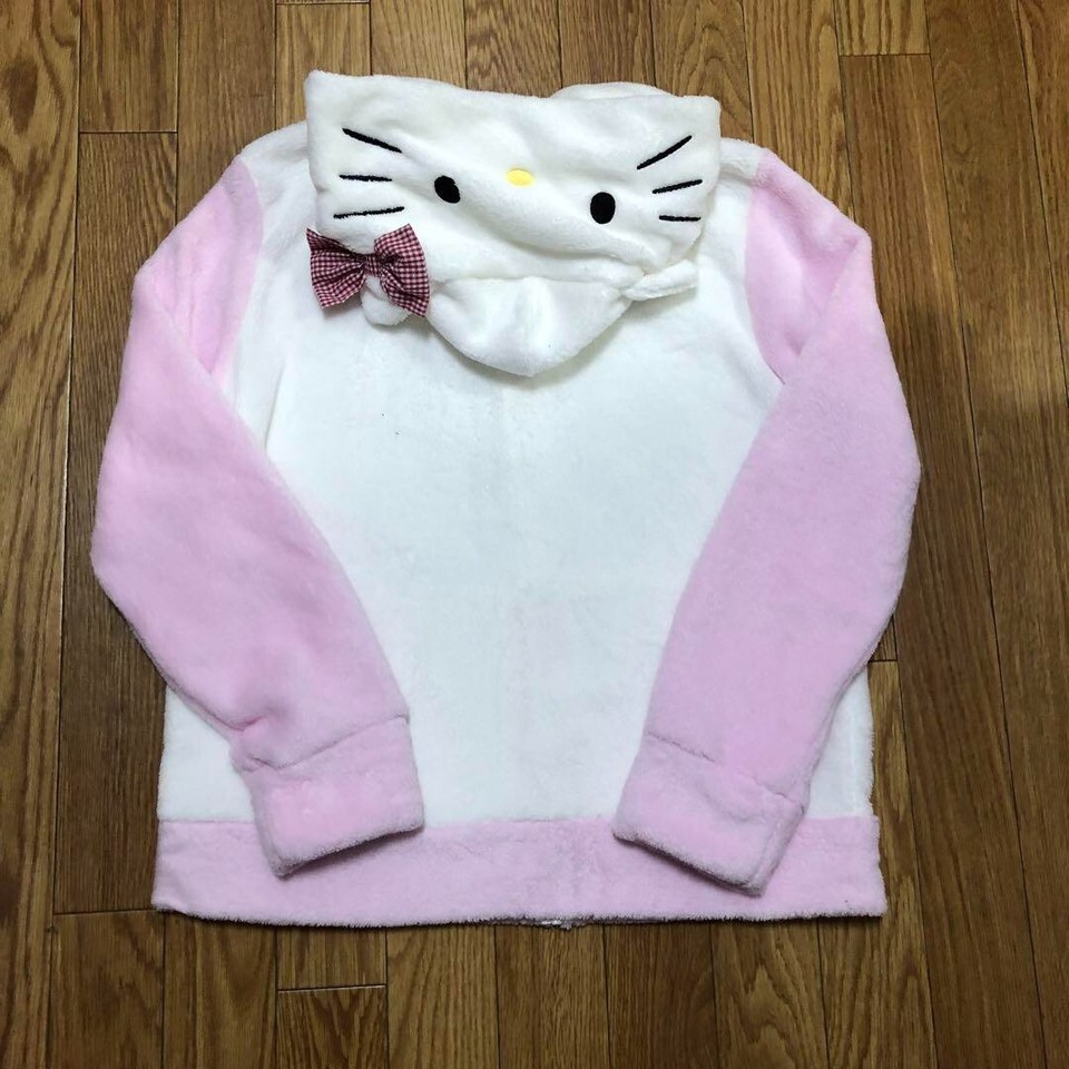 Sanrio Hello Kitty Zip Hoodie Fluffy Apparel Women tops Goods Limited ...