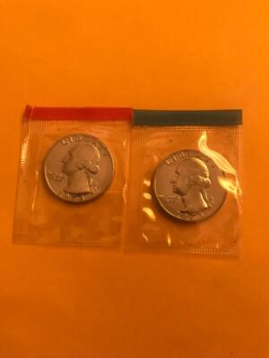 1973 P+D WASHINGTON QUARTER UNCIRCULATED STILL IN MINT CELLO L@@K | eBay