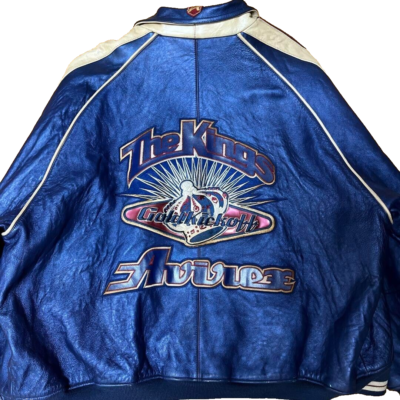 Vintage 90's AVIREX Leather Varsity Jacket THE KINGS GOLD Vintage 90's AVIREX Leather Varsity Jacket THE KINGS GOLD