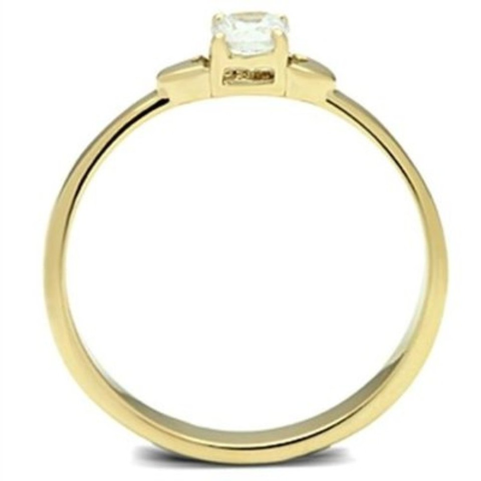 Classic Austrian Zircon Solitaire Promise Ring 14k Yellow Gold over ...