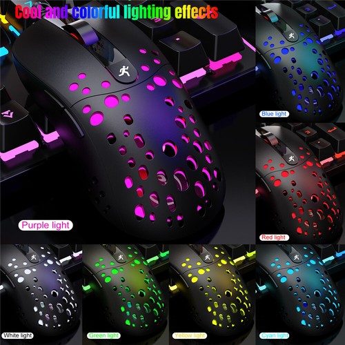 Wired USB Mouse Ergonomic Highly Sensitive Luminous Honeycomb Gaming ...