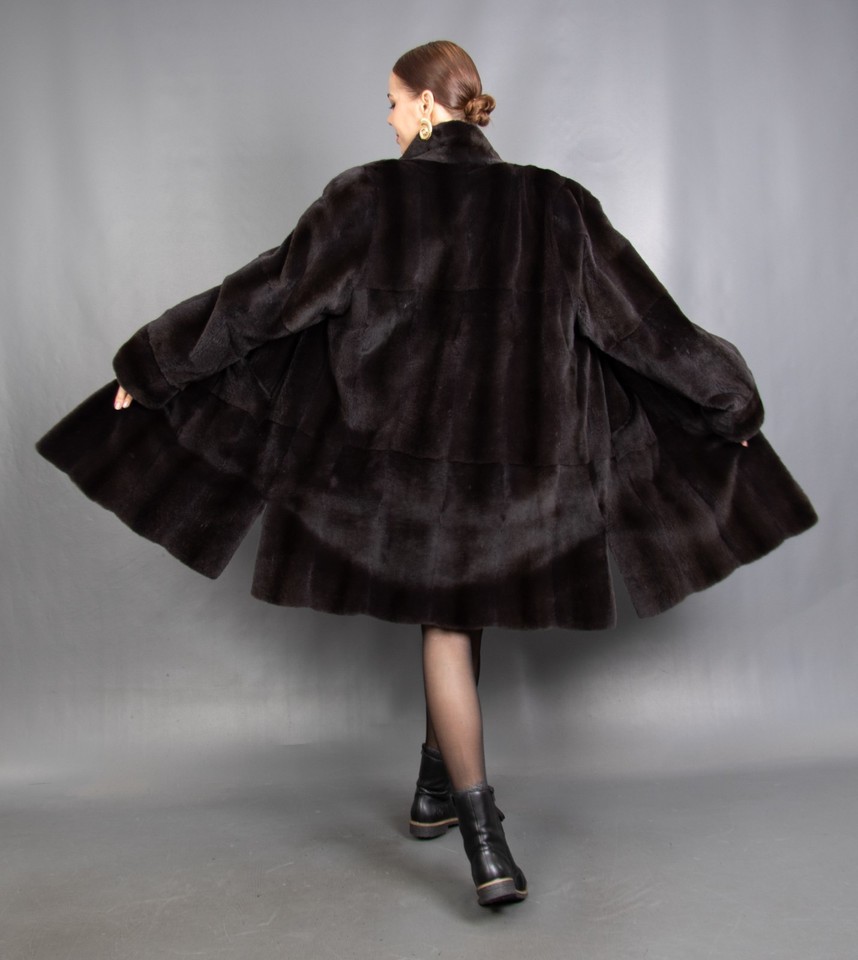 16949 GLAMOROUS REVERSIBLE REAL SHEARED MINK COAT FUR JACKET BEAUTIFUL ...