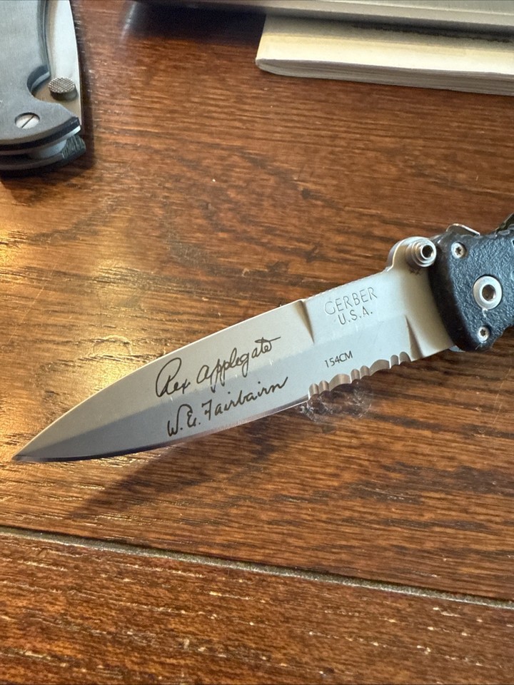Gerber USA Applegate Fairbairn Combat Folder Knife Combo Edge Blade | eBay