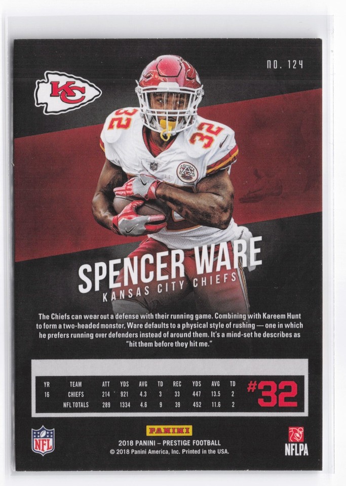 SPENSER WARE #124 Base 2018 Prestige Football - Kansas City Chiefs | eBay