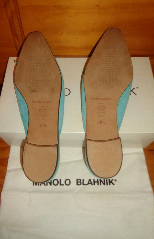 MANOLO BLAHNIK BABY BLUE SUEDE VINTAGE "BALLERIMU" MULES NWT 38 1/2 | eBay