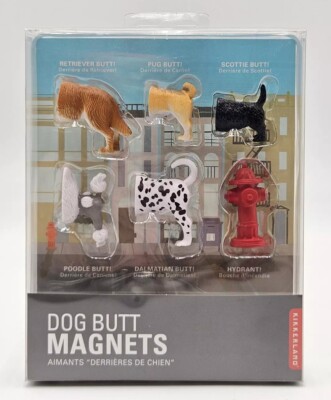 New 6 Dog Butt Magnets Retriever Pug Scottie Dalmatian Poodle Fire ...
