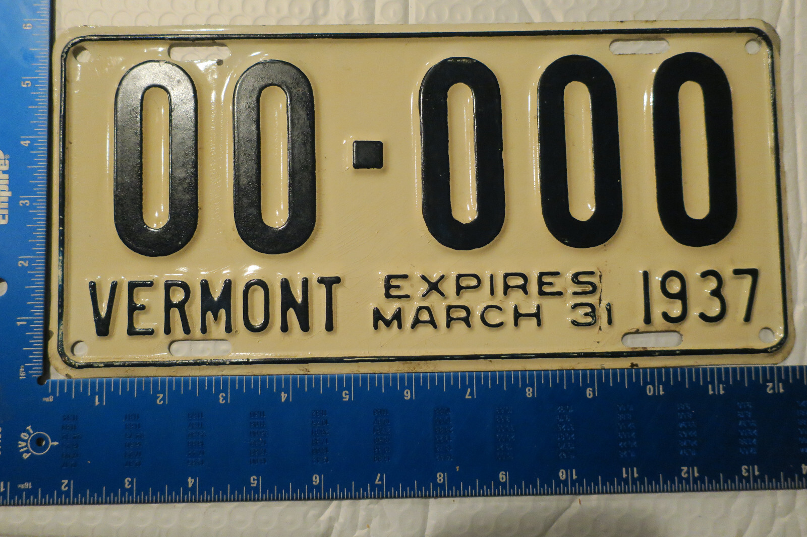 1936 36 1937 37 VERMONT VT LICENSE PLATE TAG SAMPLE 00-000 (KC2) | eBay