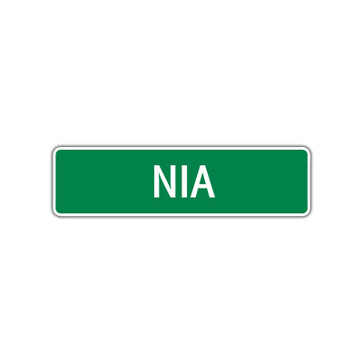 Nia Girls Name Letter Printed Label Wall Art Decor Novelty Aluminum ...