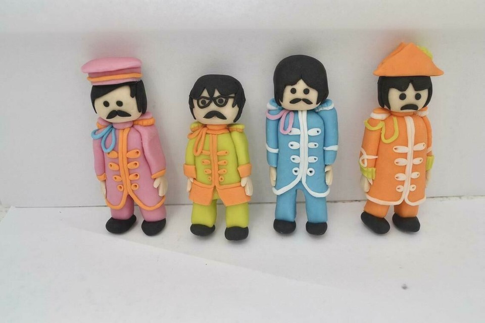 Handmade edible The Beatles Cake Topper, John Lennon, Paul McCartney ...