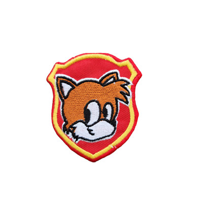 Embroidered Gaming Sonic the Hedgehog Tails Badge Iron On Sew Applique ...
