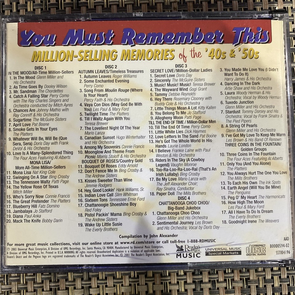 “you must remember this”million selling memories of the 40s and 50s **4 ...