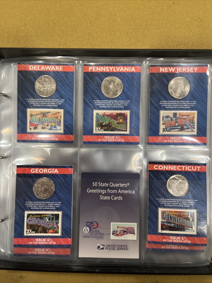 50 States Quarters Greetings From America Portfolio 1999-2008 50 Coins ...