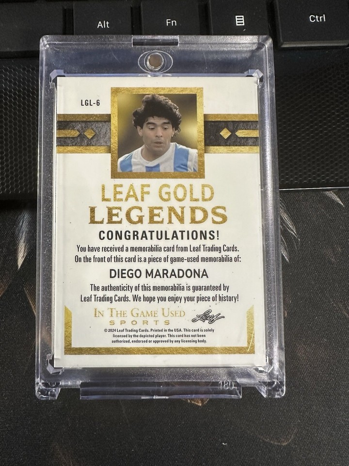 Diego Maradona 2024 Leaf In The Game Used Memorabilia Gold Legends #8/45 SICK!! | eBay