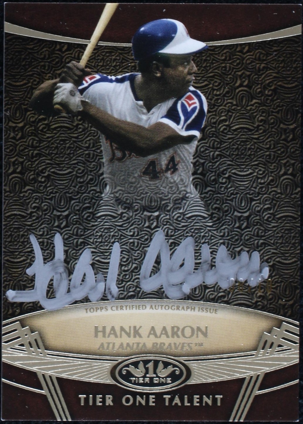 2019 Topps Tier One - Tier One Talent Autographs Hank Aaron #TTA-HA ...