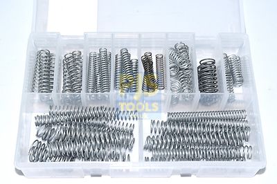 Assorted selection kit box of 70 zinc plated steel metric compression ...