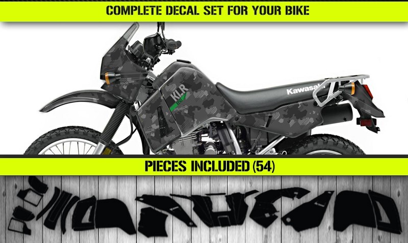 KAWASAKI KLR 650 GRAPHICS KITS DECALS STICKER CAMO 2023 REPLIC FOR 1993 ...